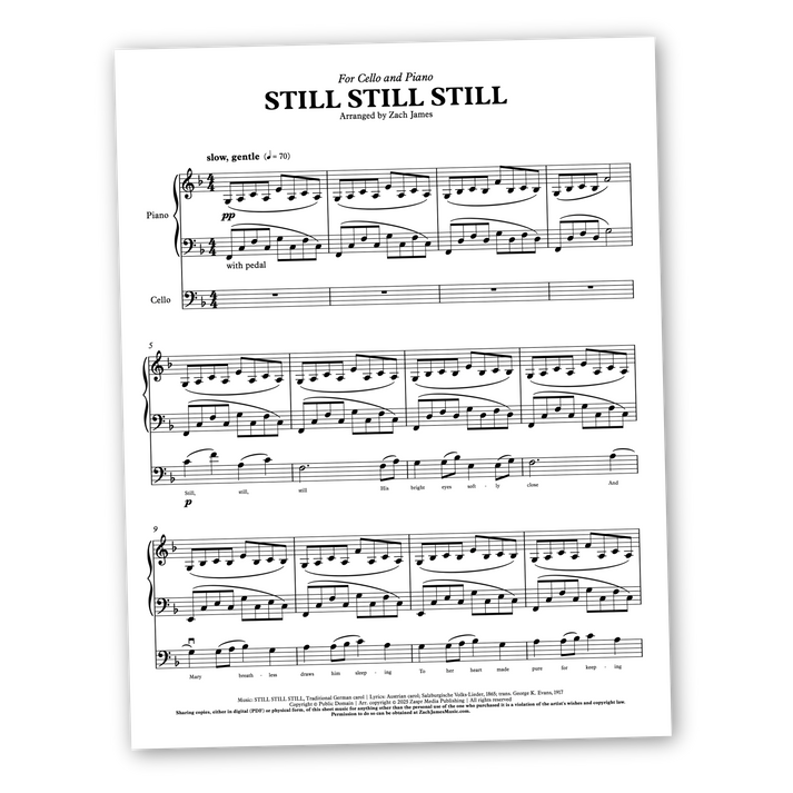 Still Still Still - Piano & Cello Duet – Zach James Music